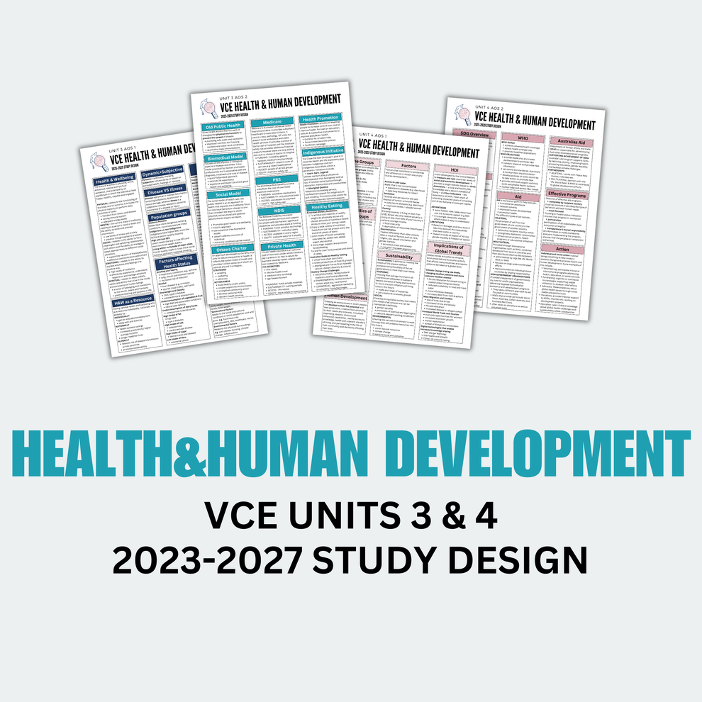 VCE 3/4 Health & Human Development Summary Notes – ATAR Student