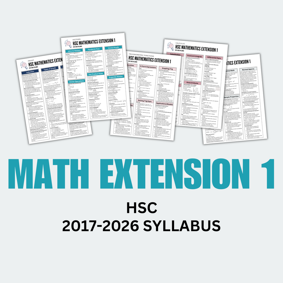 HSC Mathematics Extension 1 Summary Notes – ATAR Student