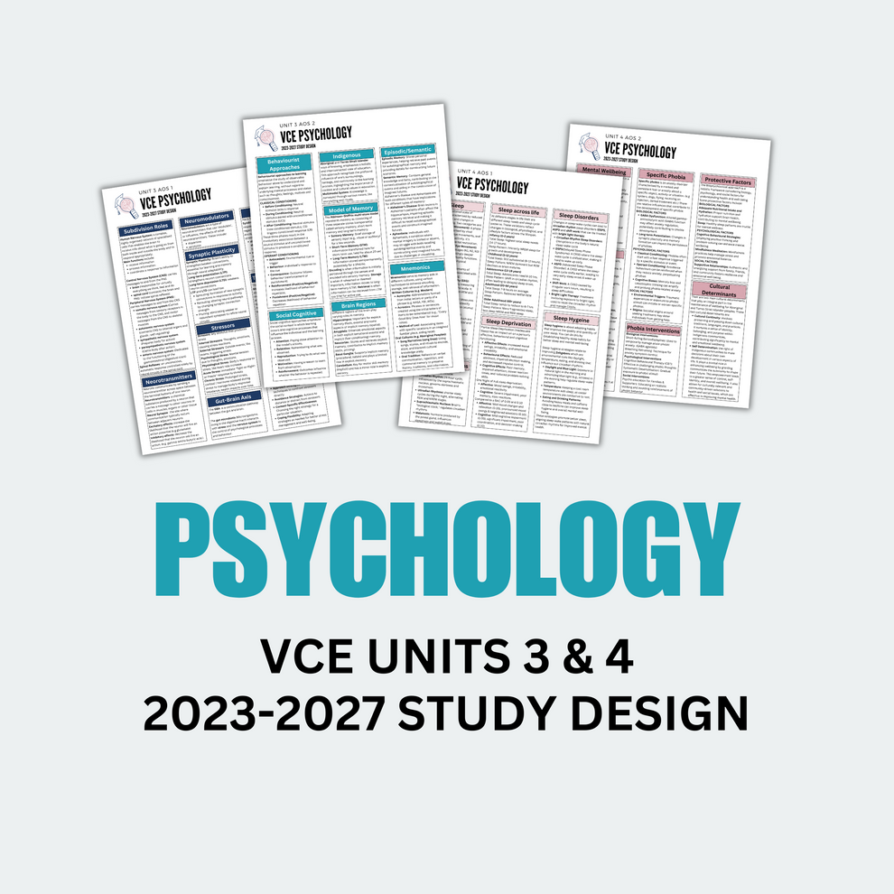 VCE 3/4 Psychology Summary Notes – ATAR Student